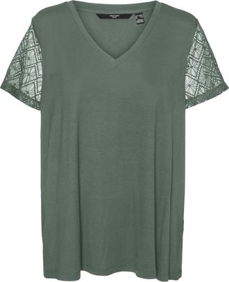 Vero Moda Curve VMCANNE 2/4 V-Neck LACE TOP JRS NOOS CUR