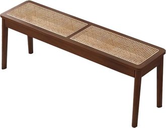 Generic Hölzerne Aufbewahrungsbank - Fußhocker Mit Schlichtem Design for Den Eingangsbereich, for Schlafzimmer, Wohnzimmer, Esszimmer, Flur (80 cm)(/Walnut a)