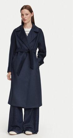 Max Mara Wollmantel Resina 2625016021 Dunkelblau Regular Fit