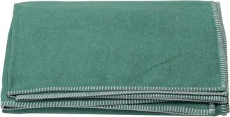 David Fussenegger Decke aus Baumwolle 140 x 200 cm Kuscheldecke mit Zierstich weich, flaschengrün