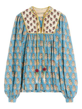 Valentino Garavani Oberteil mit Petales dAmour-Print - Blau