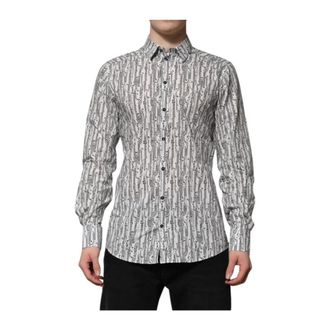 Dolce & Gabbana Wei&szlig;es Blumenmuster Casual Hemd - - Shirts - Herren - Mehrfarbig - L