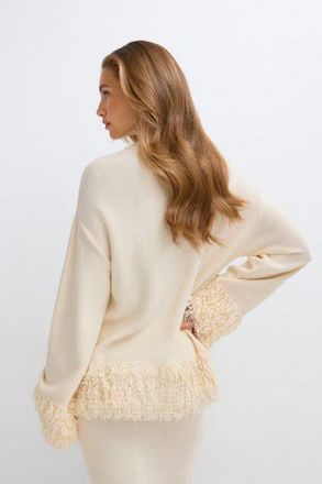 Gina Tricot Strickpullover Knitted fringe sweater - Strickpullover - Damen Pullover