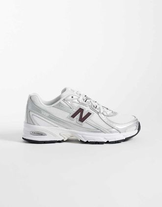 New Balance 740 Sneaker in Wei&szlig; und Burgunderrot