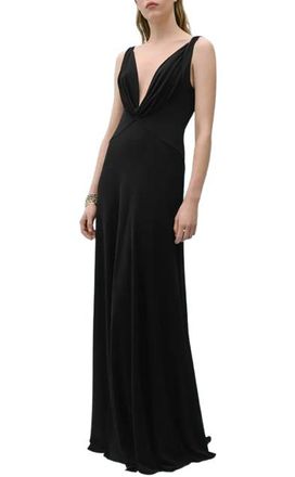 Victoria Beckham x Mango Black Maxi Dress Size XS