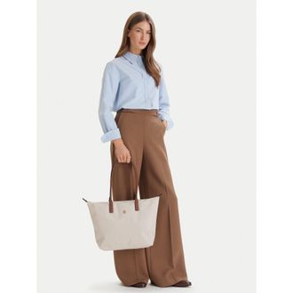 Tommy Hilfiger Handtasche Tommy Hilfiger Popette Tote AW0AW17711 &Eacute;cru