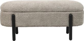 Giga Meubel Flurbank Vieve mit Stauraum - Taupe - Stoff - 108x41x48cm