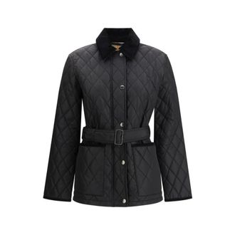Burberry Veste Matelass&eacute;e en Nylon avec Design &Eacute;questre - Femme - Vestes - Vert - Taille: 38 FR