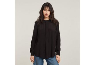 G-Star Langarmbluse Half Placket Top ls wmn mit verdeckter Knopfleiste