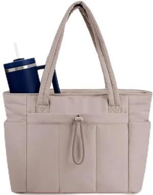 Generic Sac fourre-tout matelass&eacute; avec porte-gobelet et compartiment pour ordinateur portable, grande capacit&eacute;, joli sac &agrave; bandouli&egrave;re matelass&eacute; pour femme, k