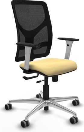 Piqueras y Crespo Drehstuhl mit Armlehnen, h&ouml;henverstellbare Lendenwirbelst&uuml;tze, ausgestattet mit Syncro/Traslack und Schneideschaum, mit Rollen 65 mm, Parkett, Schwarz