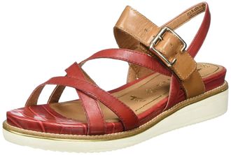 Tamaris 1-1-28252-24 Leder, Damen Riemchensandalen, Rot (Chili/Cognac 541), 40 EU (6.5 UK)