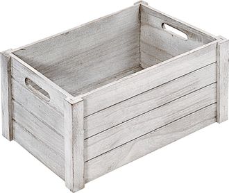 KESPER Aufbewahrungsbox 66451 aus Pappel-Sperrholz, Antik wei&szlig;/Allzweckkiste 30,5 x 20,5 x 16 cm/Holzkiste