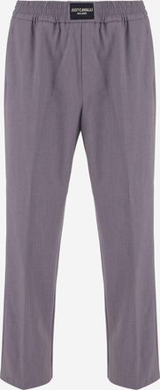 Just Cavalli Pantalon en viscose m&eacute;lang&eacute;e stretch avec logo