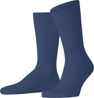 Falke Herren Socken Panama M So Baumwolle Leinen einfarbig 1 Paar, Blau Mingblue 6740, 43-44
