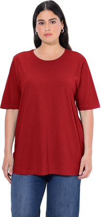 Ulla Popken Damen, große Größen, Basic-Shirt, Rundhals Mohn 66-68