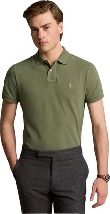 Ralph Lauren Homme, Tops, Vert, Taille: 2XL Polo Slimfit en maille vert