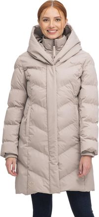 Ragwear NATALKA Damen Frauen Mantel,Parka,Steppmantel,lange Jacke,Stehkragen,wasserdicht,Braun,XXL