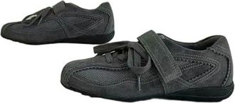 Generic NYSBH Chaussures pour femme Semelle plate Lacets Crochet Boucle Baskets Femmes Loisirs Automne Retro Ballet, gris, 38.5 EU