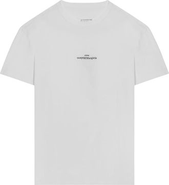 Maison Margiela Homme, Tops, Blanc, Taille: XS T-shirt col rond manches courtes