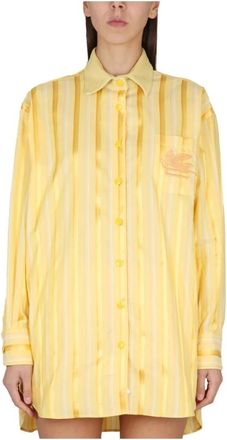 Etro Femme, Blouses et Chemises, Jaune, Taille: 34 FR Classic Collar Button Clo