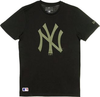 New Era MLB Saisonales Team Logo Tee Schwarz/Olive - - Tops - Herren - Schwarzk - XL