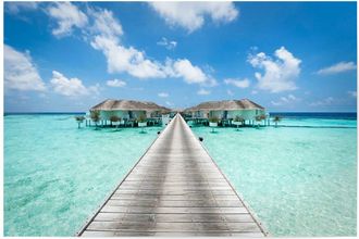 artboxONE Poster 30x20 cm Reise Luxusresort auf den Malediven - Bild malediven Hotel Luxus