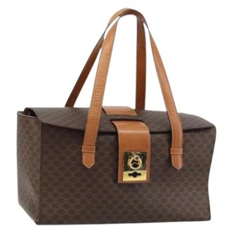 Celine Sac &agrave; main en toile Macadam Vintage Pre-owned - Femme - Pre-owned - Brun - Taille: ONE Size