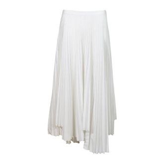 Plan C Plissee-Rock mit asymmetrischem Schnitt - - Skirts - Damen - Wei&szlig; - L