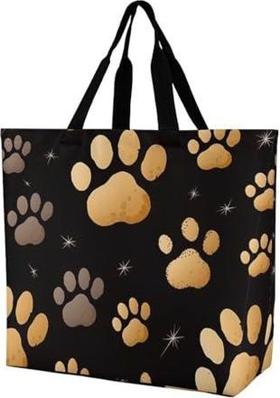 Generic Empreinte De Patte De Chien Sac &Agrave; Bandouli&egrave;re D&eacute;contract&eacute; Tote Bag Grand Sac Courses Pour Quotidienne Shopping Plage