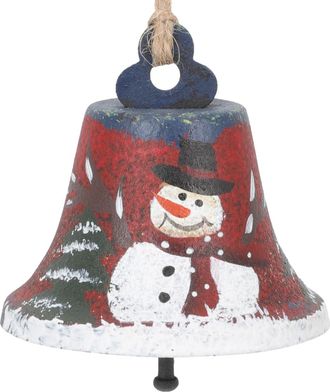 SOLUSTRE Rustikale Weihnachts Glocke aus Schneemann Dekoration mit Langlebiger Christbaumschmuck Handgefertigtes Xmas Baumornament Festliche H&auml;ngedeko f&uuml;r Fami