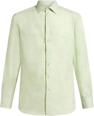 Etro Homme, Chemises, Vert, Taille: 4XL Linen Shirt