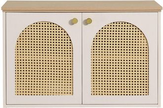 DRAWER Drawer - Meuble de salle de bain suspendu 1 vasque en bois et cannage - Beige - Ali