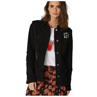 Five Jeans Taillierte Hemdjacke mit Knopfleiste - - Jackets - Damen - Schwarzk - XL