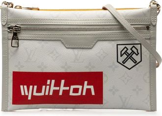 Louis Vuitton Sac bandouli&egrave;re polyvalent doccasion avec fermeture &eacute;clair - Femme - Pre-owned - Gris - Taille: ONE Size