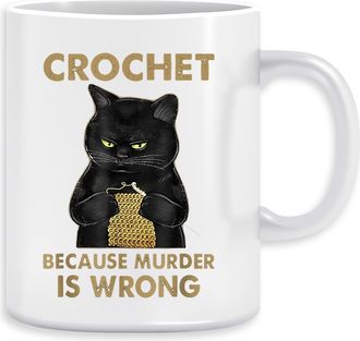 Vendax Crochet Because Murder Is Wrong Kaffeebecher Becher Tassen Ceramic Mug Cup