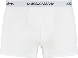 Dolce & Gabbana Homme, Sous-v&ecirc;tements, Blanc, Taille: XL Ensemble de deux boxers en coton