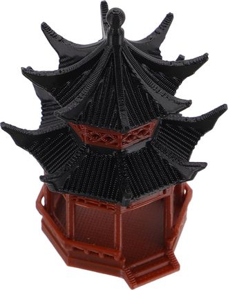 DOITOOL Miniatur Pavillon Bonsai Figurine Asiatischer Pavillon mit Eckturm Design für Mikro Landschaft Aquarium Dekoration Zen Garten Ornament Klein