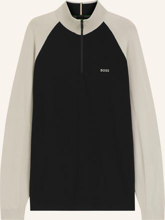 HUGO BOSS Pullover Kn_Goc Swing Qz Regular Fit schwarz