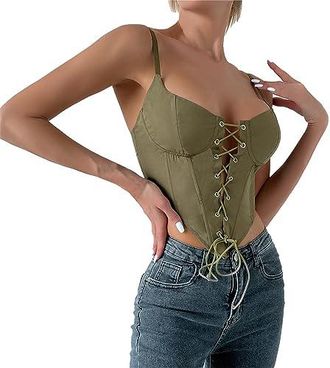 Generic Bustier Lingerie Sexy Corset Bustier Femme Harnais De Soutien En D Arête De Poisson Pour Femmes Couleur Unie Coupe Ajustée Sangle à Boutonnière Corset