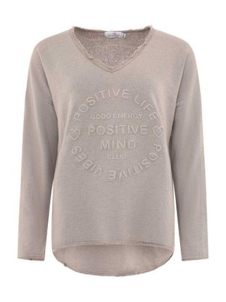 Zwillingsherz Sweatshirt Positive Mind (1-tlg) Fransen