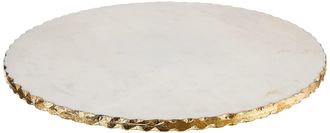 Mud Pie 41140011 Marmor Lazy Susan Wei&szlig;, 40,6 cm Durchmesser