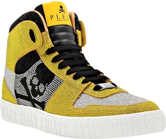 Philipp Plein Low-Top Sneaker - Hochwertige Turnschuhe Notorious Mit Schmucksteine - Gr. 36 (EU) - in Gelb - für Damen
