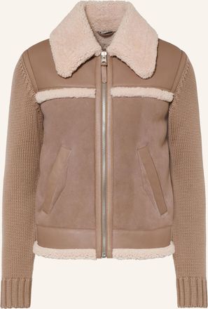 Mackage Lederjacke Torrian Im Materialmix beige