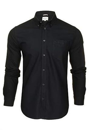 Ben Sherman Chemise d&eacute;contract&eacute;e - Col boutonn&eacute; - Manches Longues - Homme (Noir (Embroidered Pocket Logo)) M