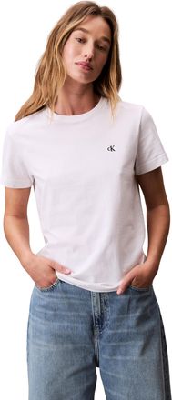 Calvin Klein Damen T-Shirt Kurzarm Archive Jersey Tee mit Rundhalsausschnitt, Weiß (Brilliant White), XXS