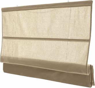 Loberon Faltrollo Fides, Elegantes Design, H&ouml;henverstellbar, Sichtschutz, Fensterdekoration, Baumwolle, leinen