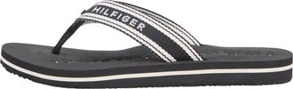 Tommy Hilfiger Damen Th Webbing Summer Sandal Fw0fw09193 Zehentrenner, Black (Black), 42 EU