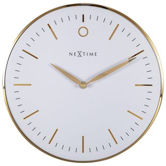 NeXtime Design Wanduhr Silent Wei&szlig; 30 cm Glamour Small 3256WI