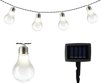 Kaemingk Lumineo 894650 LED Solar Lichterkette 10 tlg. Glühlampe klar Partylichterkette Garten Glühbirne